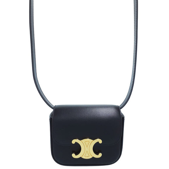 Celine | Bags | Celine Mini Triomphe Shoulder Bag Black | Poshmark